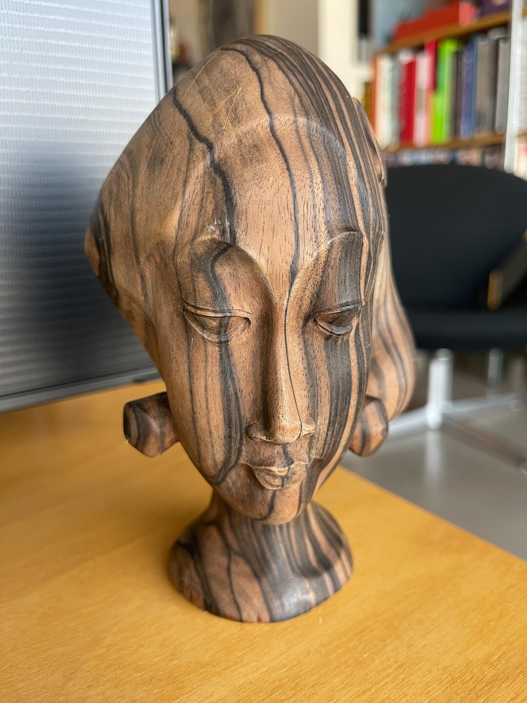 Vintage Carved Wood Bust Sculpture - Etsy