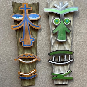 Vintage Metal Tiki Mask Set Welded Painted Custom Pieces Witco - Etsy