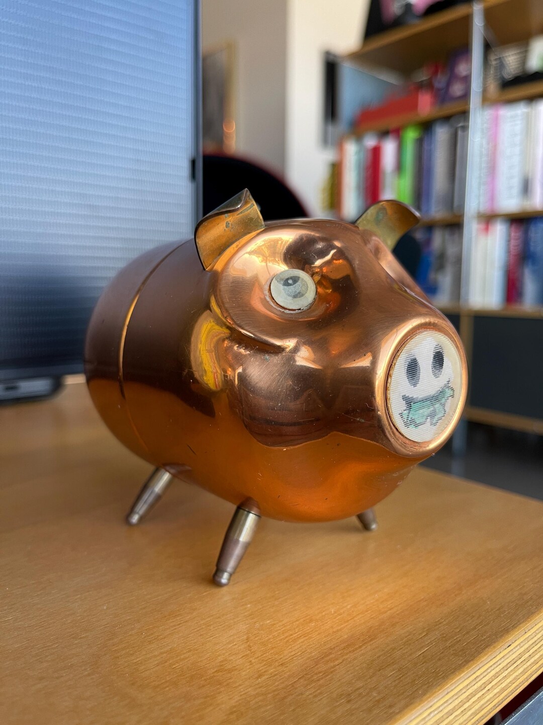 Vintage Metal Pig Bank Hologram Eyes Copper Brass Leonard Hong Kong - Etsy