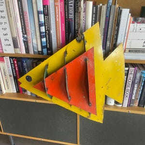 Vintage Monumental Fish Metal Mobile Sculpture Calder Style Geometric ...