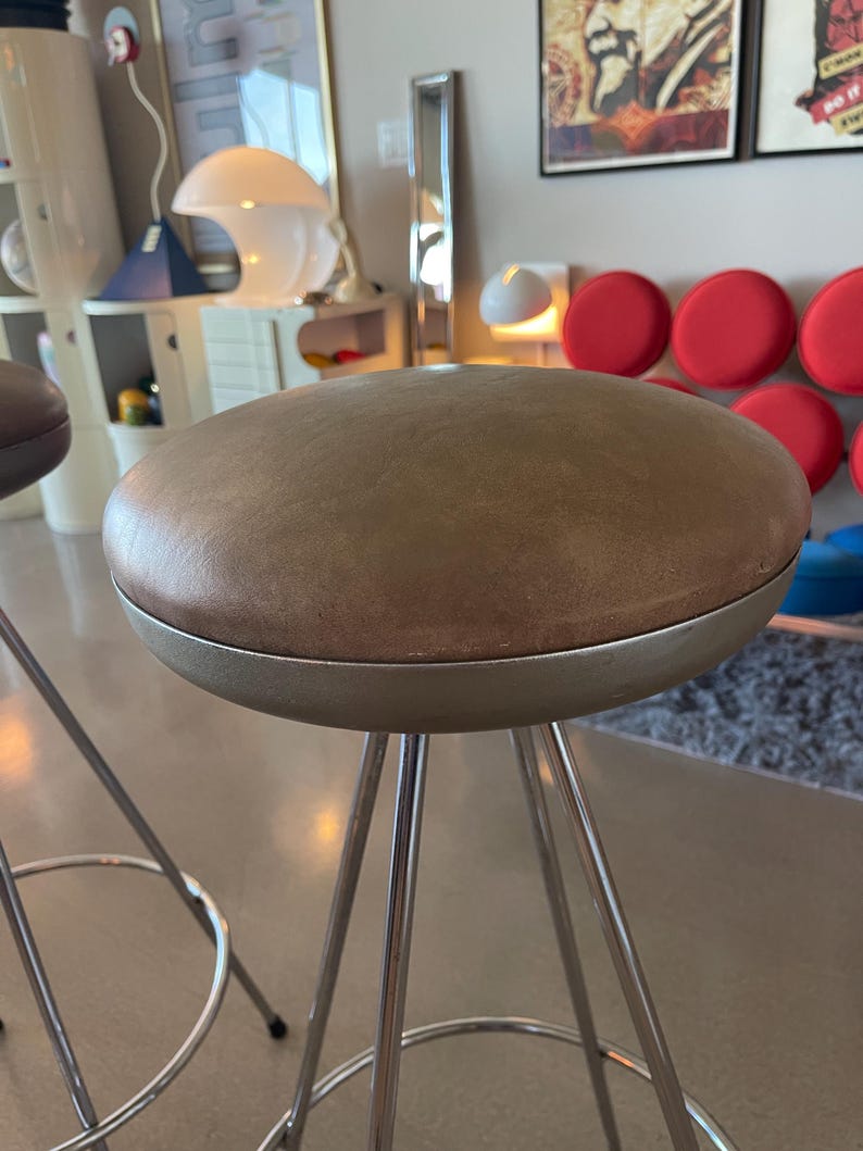 80s Sintesi Italy UFO Stools Space Age Atomic Sputnik Pair Set Bar - Etsy
