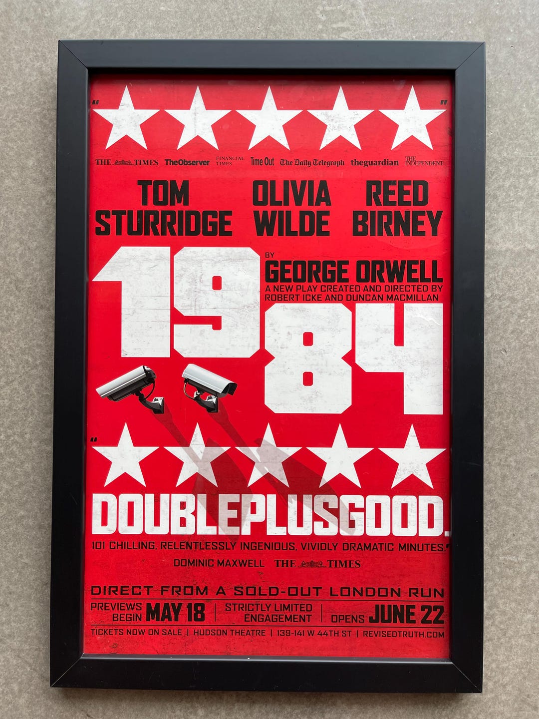 George Orwell 1984 London Theater Broadway Poster Framed Original Big ...