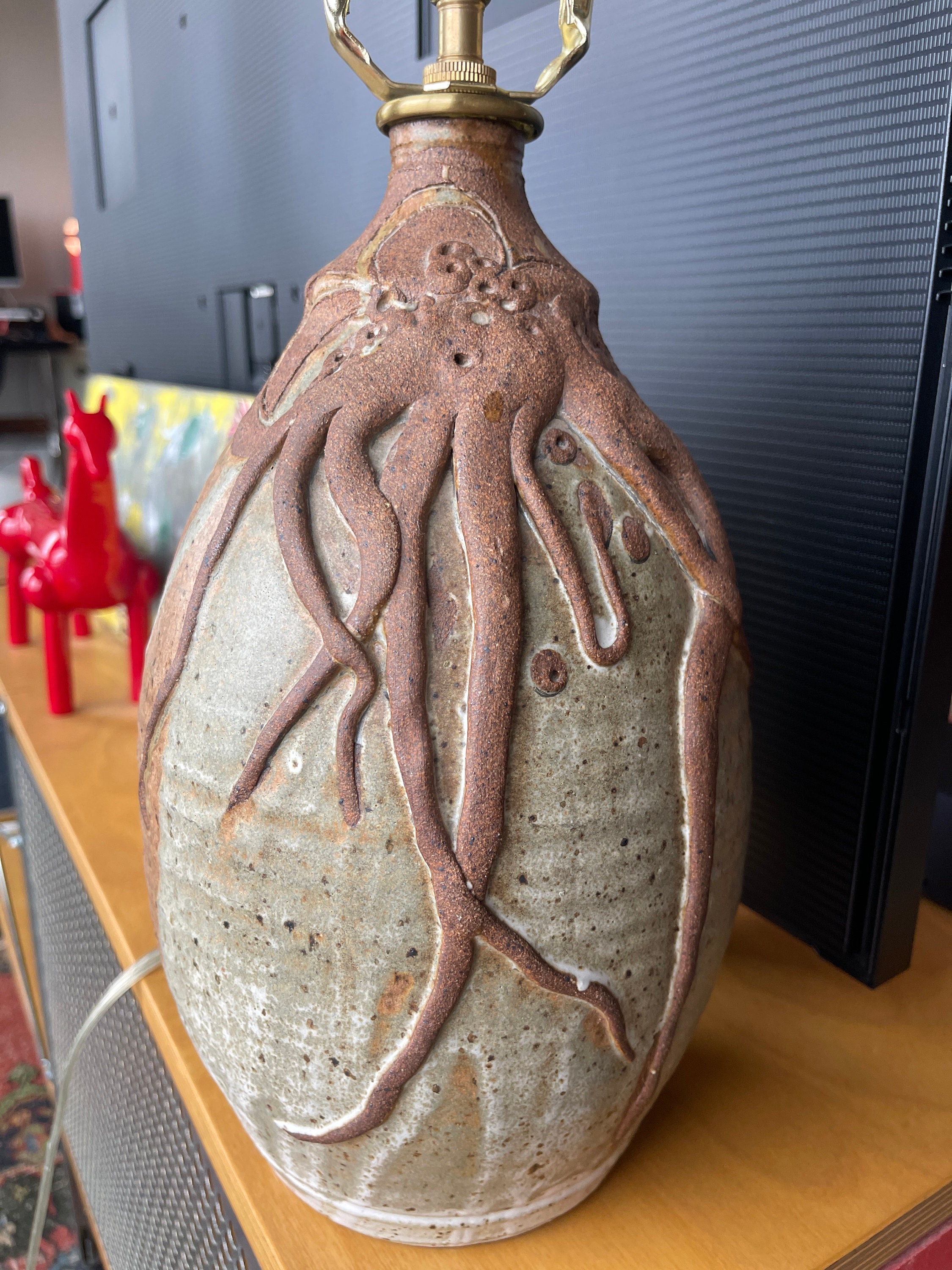Brent Bennett California Studio Pottery Octopus Signed Lamp Brutalist ...