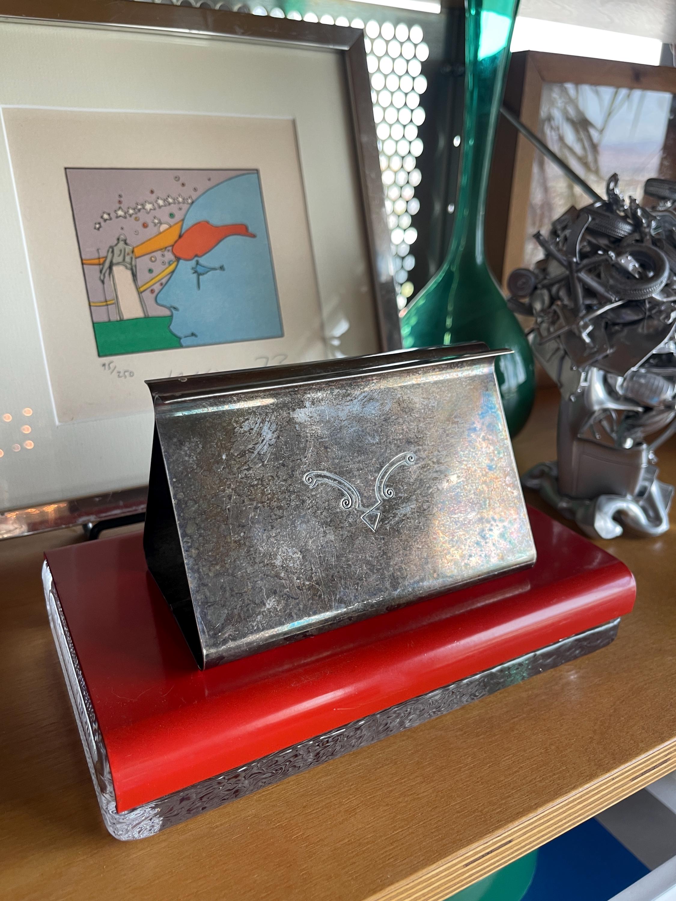 Vintage WM A Rogers Silversmith Articulating Metal Desk Letter Holder ...