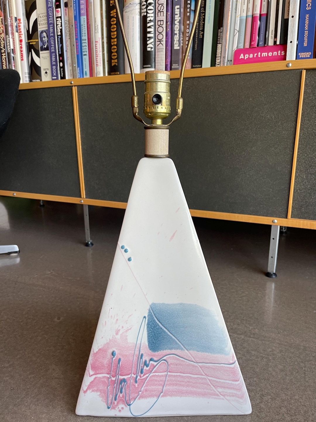 80s Postmodern Pyramid Triangle Ceramic Lamp Kovacs Memphis Design ...
