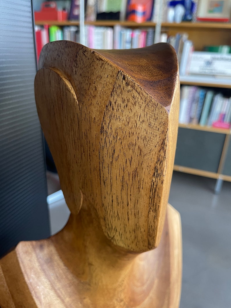 Faceless Postmodern Solid Wood Bust Hand Carved Brutalist Sculpture ...