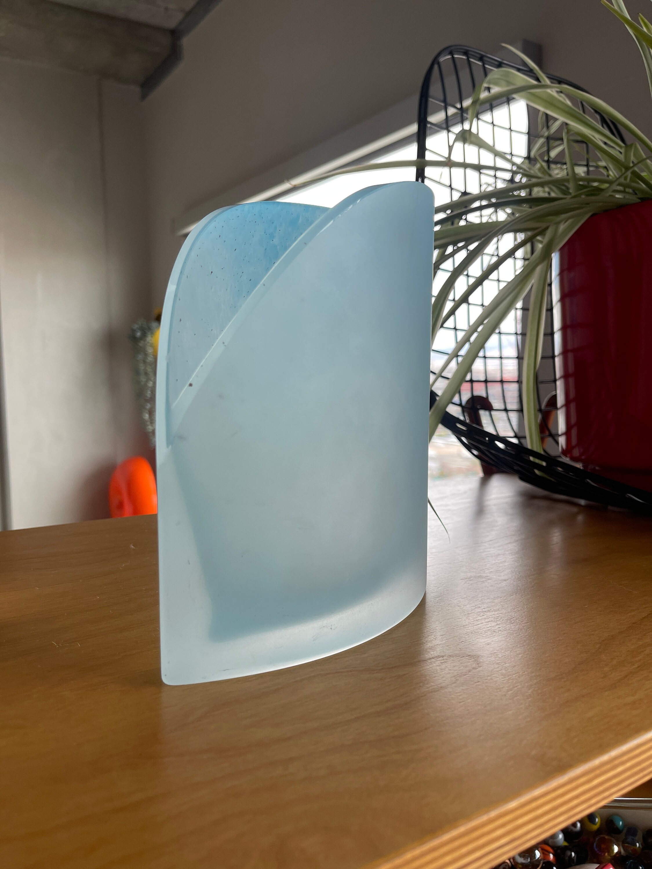 Postmodern Sasaki Azure Blue Angular Vase Murano - Etsy