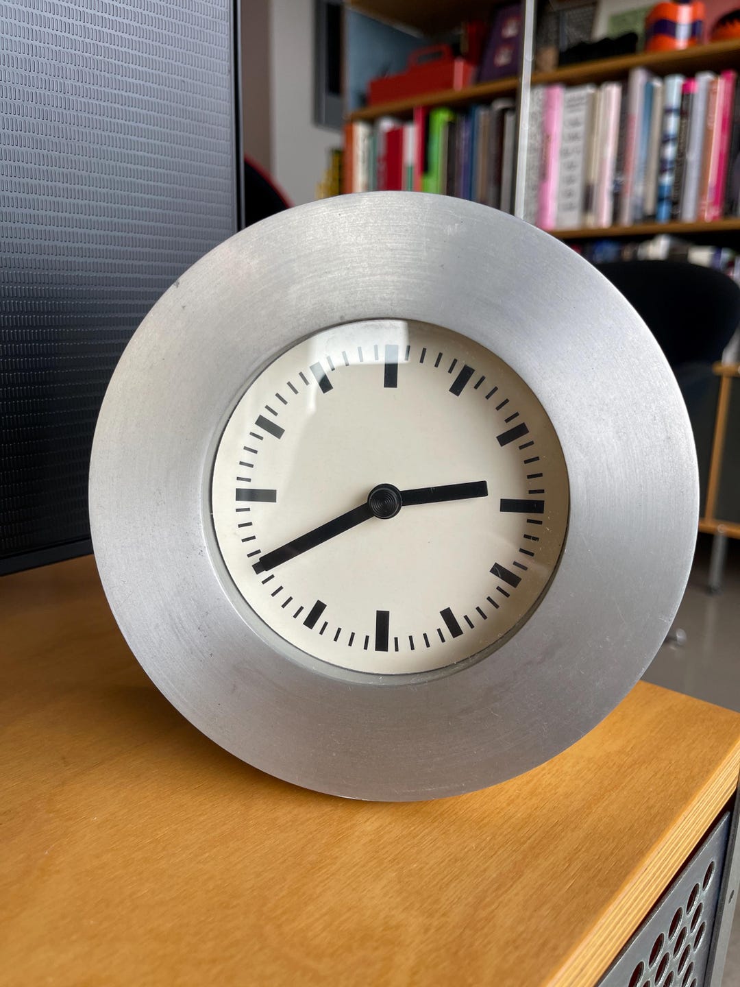 Y2K Chrome Minimalist Clock Frank Gehry Michael Graves Style Vintage ...