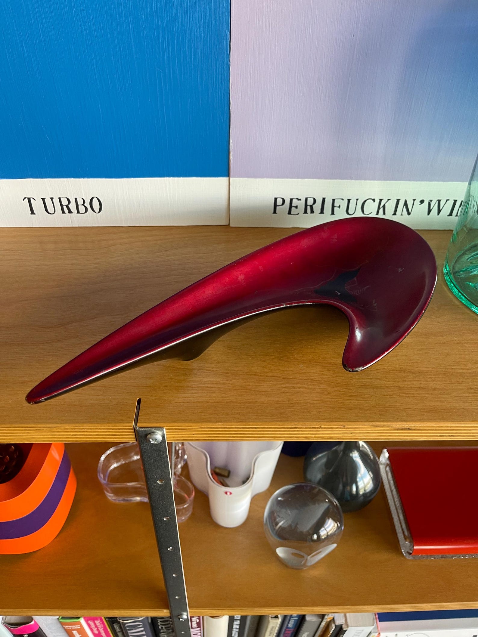 Atomic Boomerang Japanese Ceramic Red Black Footed Ashtray - Etsy