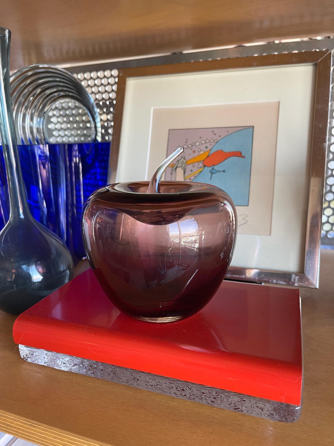 Vintage Blenko Purple Amythest Glass Apple Sculpture - Etsy