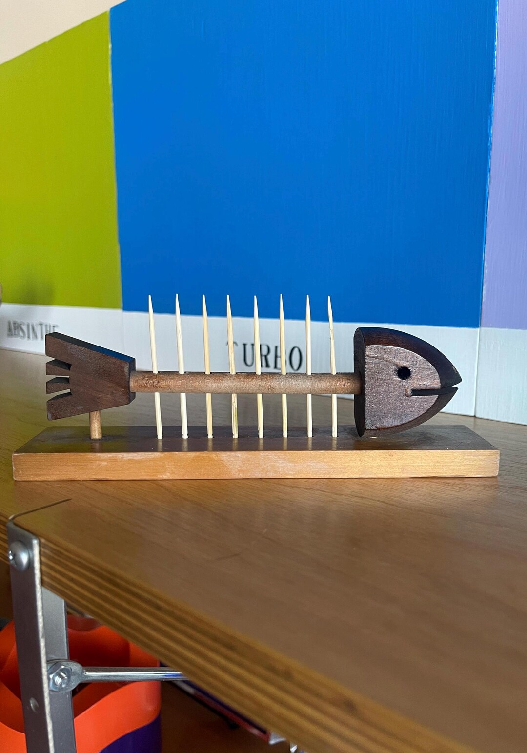 Scandinavian Fish Bone Wood Table Toothpick Sculpture Bojesen - Etsy