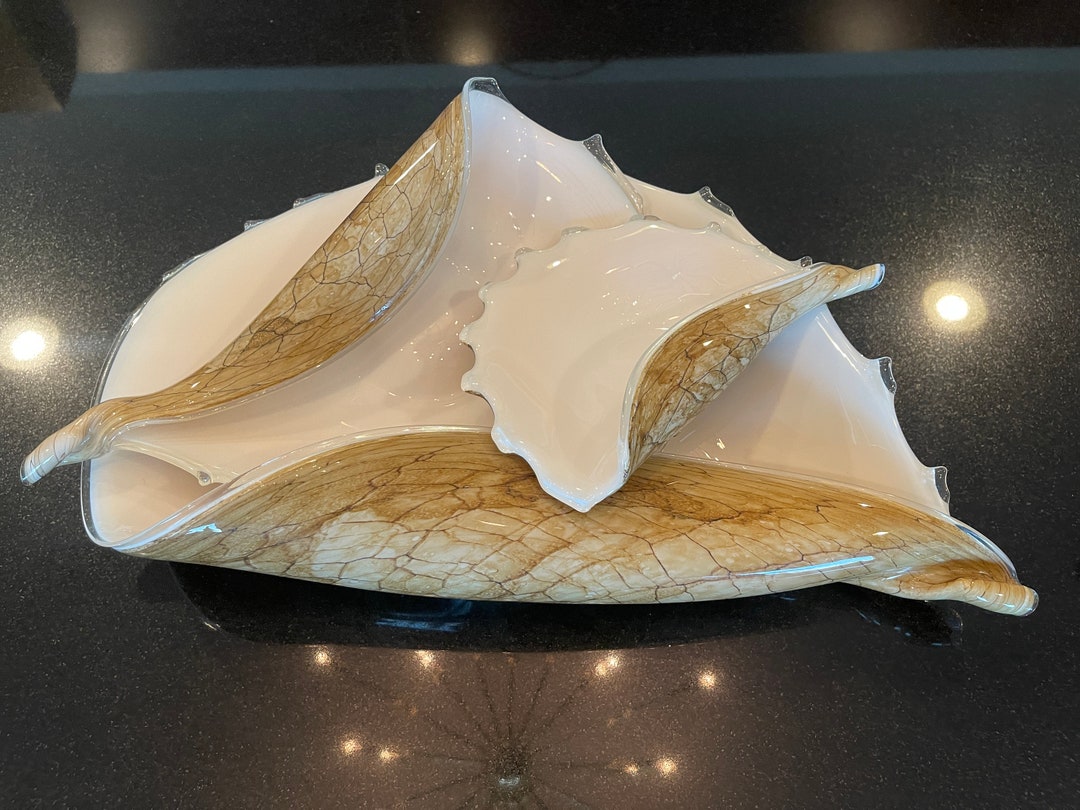 1950 Italian Murano Glass Conch Shell Centerpiece Set - Etsy