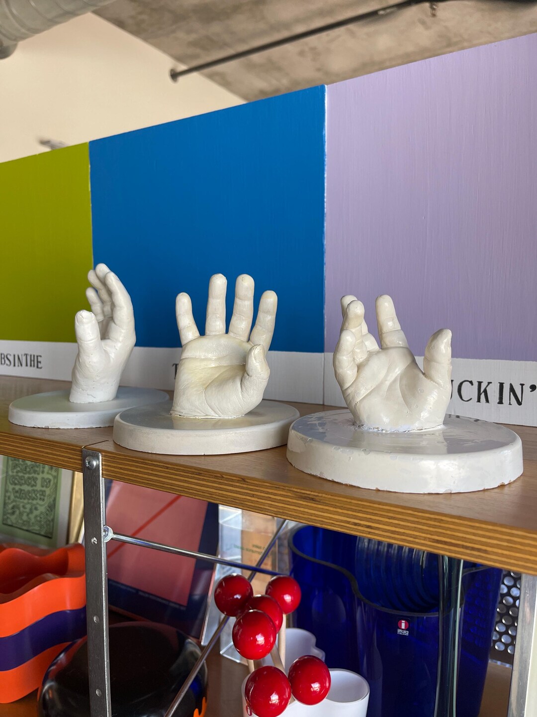 Vintage Ceramic Cast Childs Hands Sculpture Objects Age Progression ...