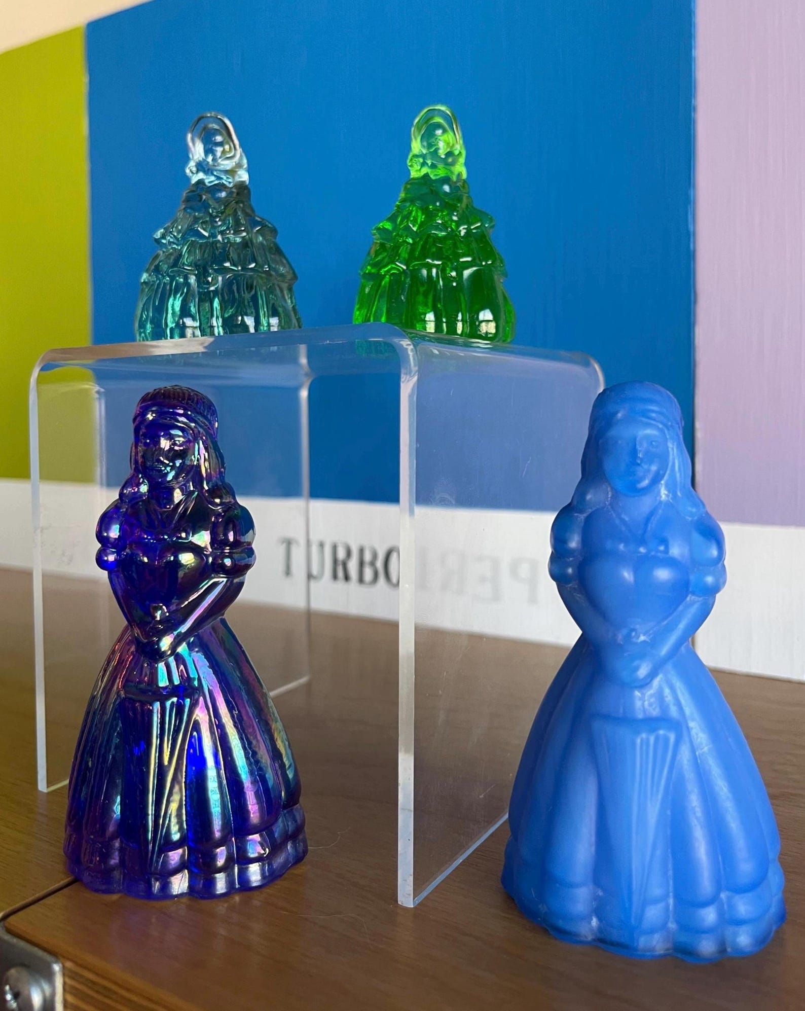 Boyd Glass Uranium Carnival Cased Jennifer Nancy Sculptures - Etsy