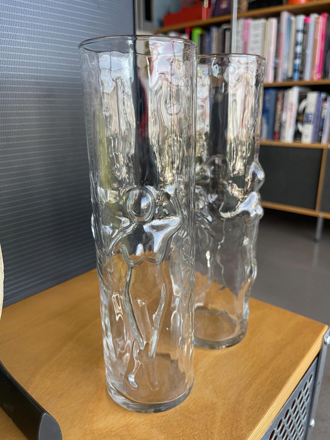 60s La Femme Lalique Chrysalide Nude Glass Vase Set Libby - Etsy