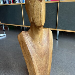 Faceless Postmodern Solid Wood Bust Hand Carved Brutalist Sculpture ...