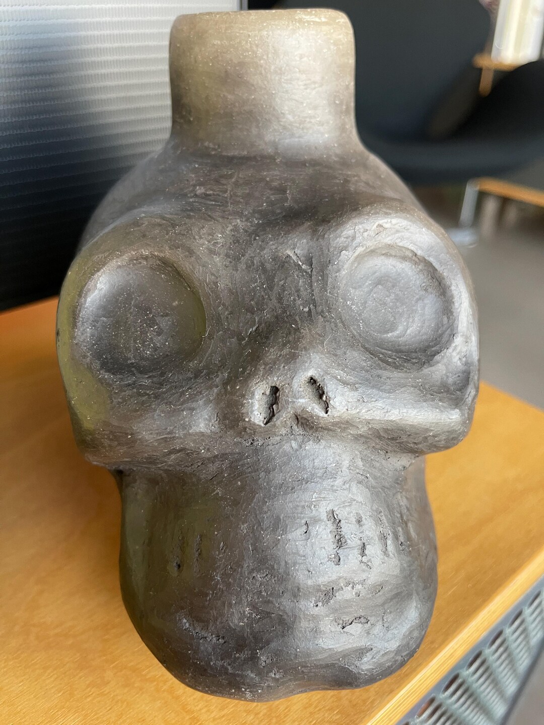 Vintage Studio Pottery Skull Vessel Death Whistle Alexander Girard Face ...