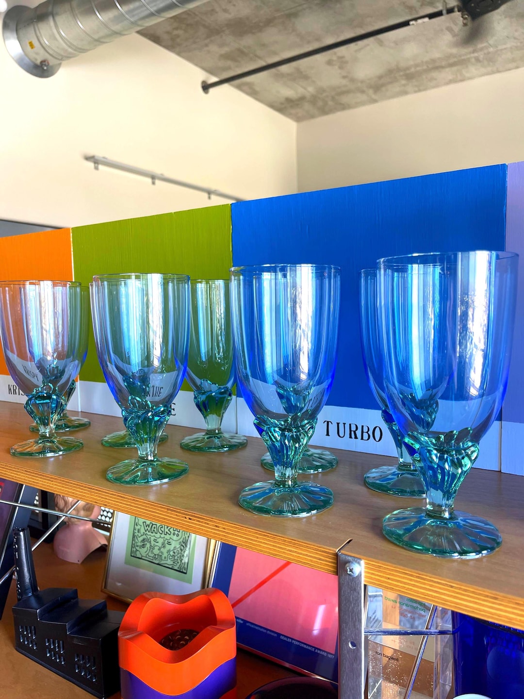 Vintage Italian Bormioli Rocco Bahia Glass Large Set - Etsy