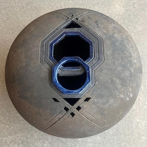 Reticulated Postmodern Raku Ikebana Pierced Vessel Vase Karl ...