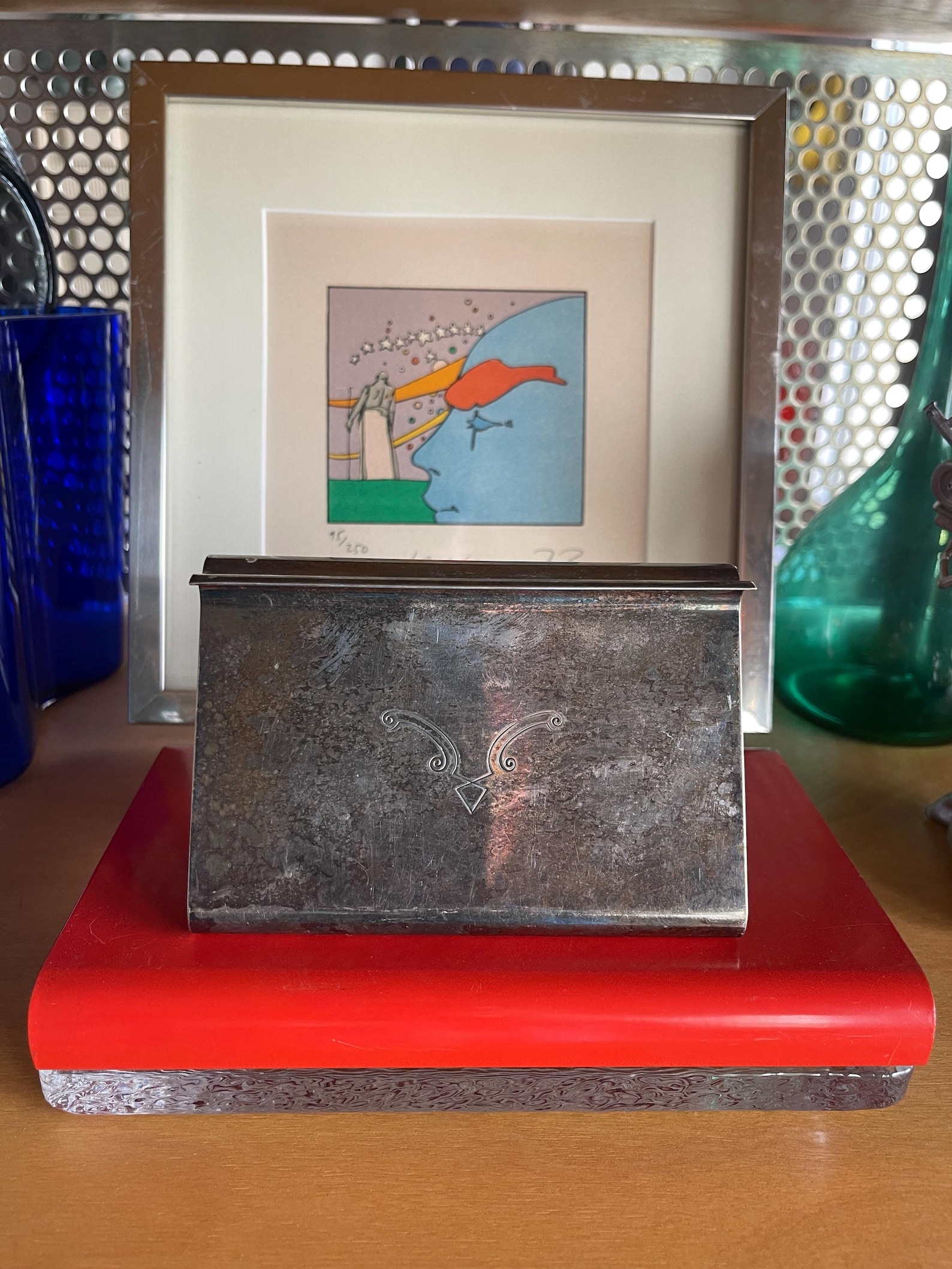 Vintage WM A Rogers Silversmith Articulating Metal Desk Letter Holder ...