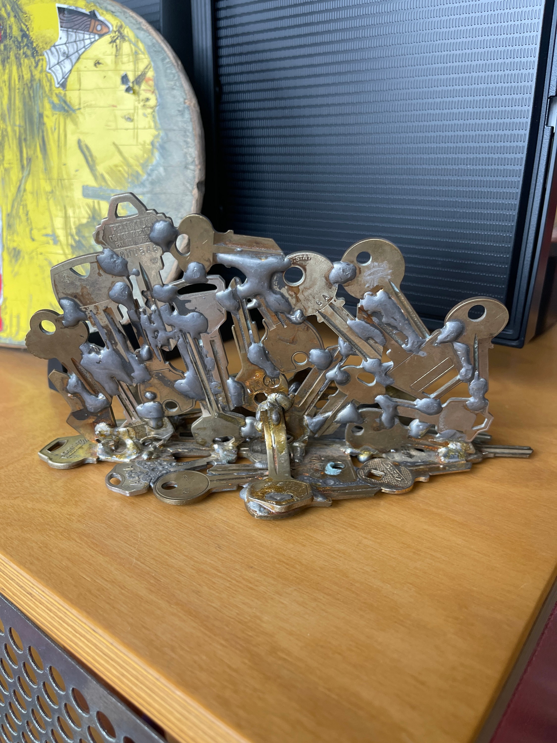 Vintage Key Sculpture Desk Card Envelope Letter Holder - Etsy