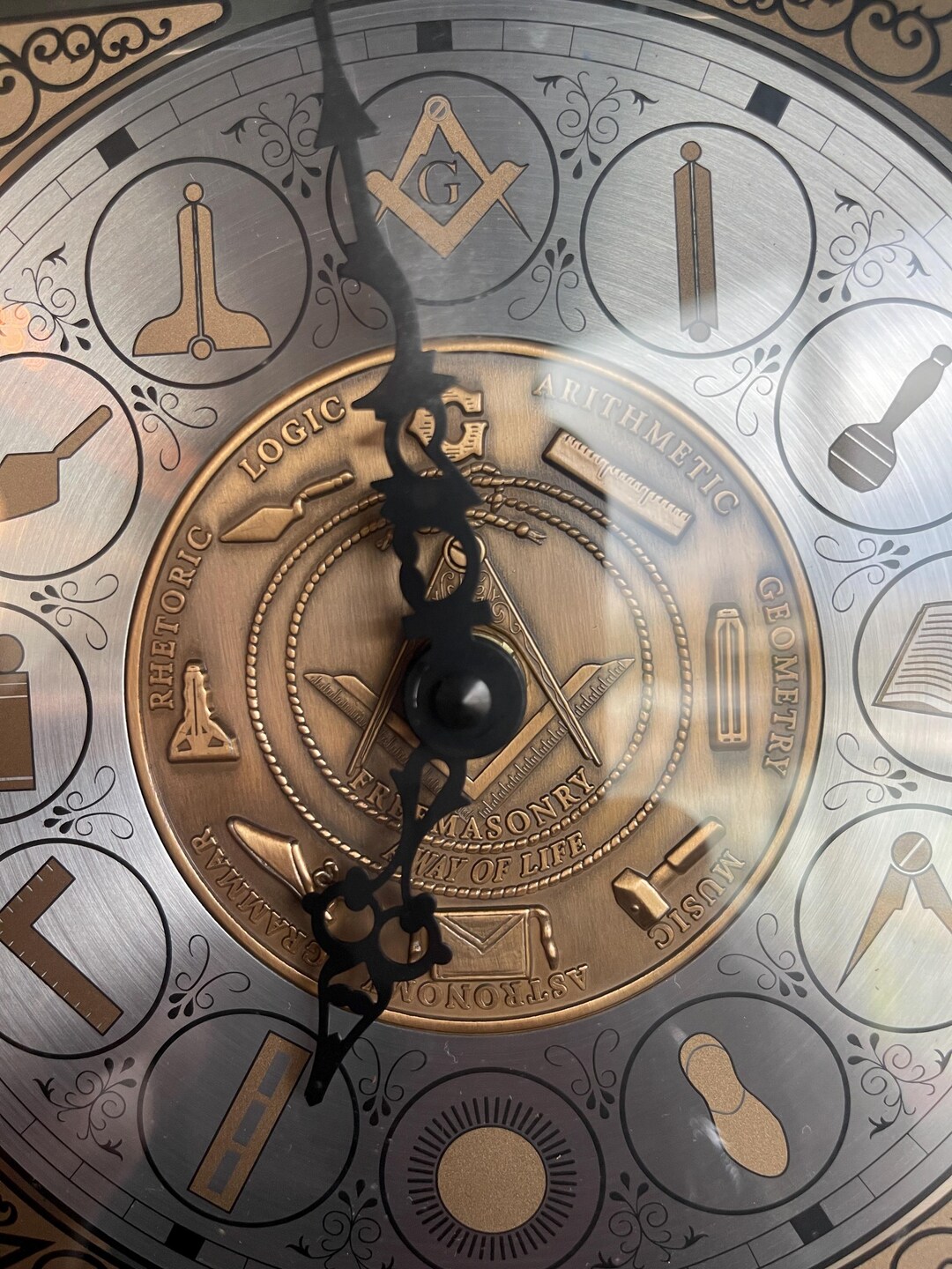 Vintage Freemasons Hamilton Presentation Clock Illuminati Iconography ...