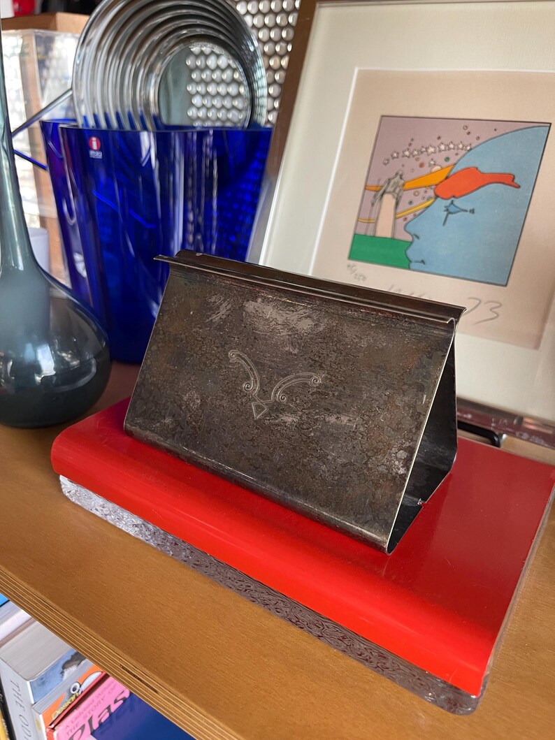 Vintage WM A Rogers Silversmith Articulating Metal Desk Letter Holder ...