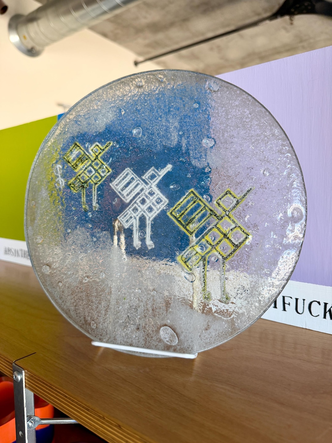 Vintage Patricia Crowe Fused Glass Sculpture Plate Wall Object - Etsy