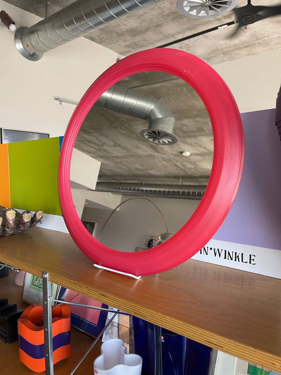 Vintage Interdesign Space Age Red Plastic Round Mirror - Etsy