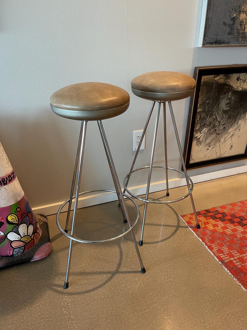 80s Sintesi Italy UFO Stools Space Age Atomic Sputnik Pair Set Bar - Etsy
