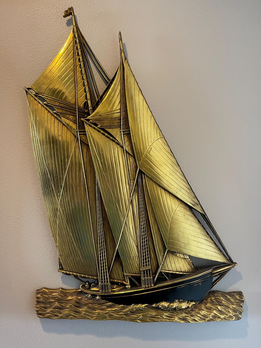 Large Molded Ship Form Wall Sculpture Plastic Mid Century Jere Dart ...