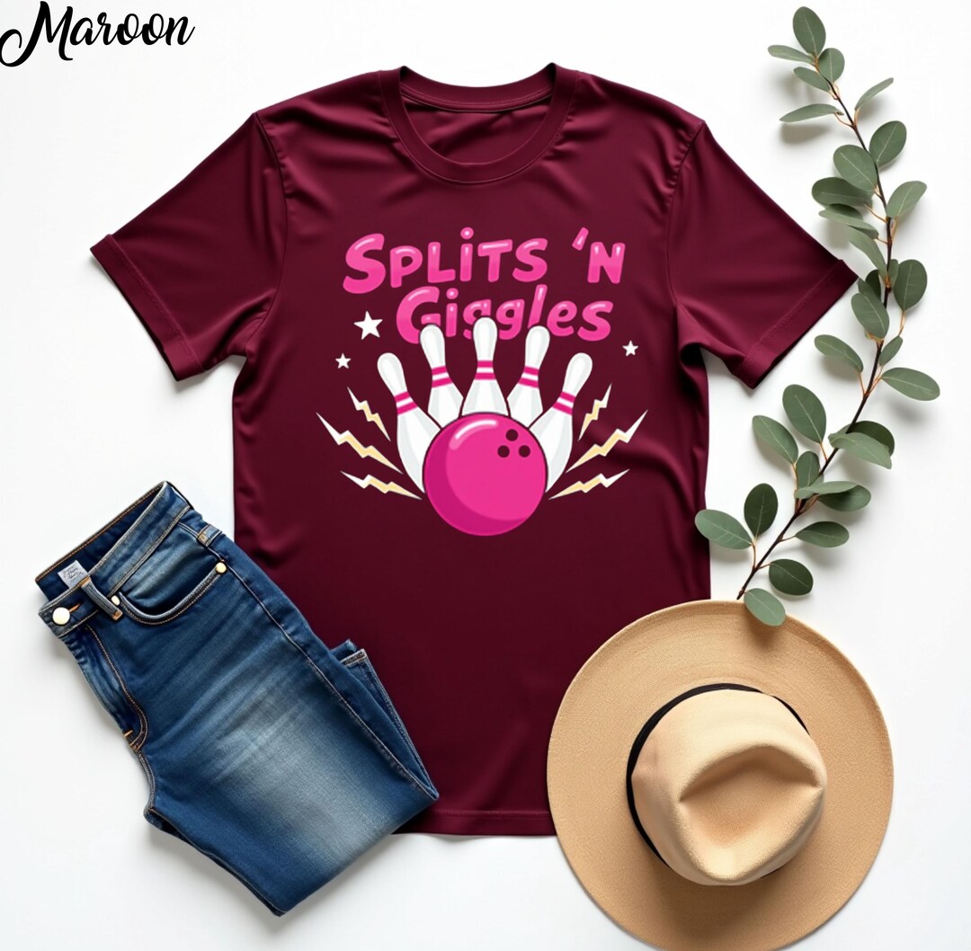 Funny Splits 'n Giggles Bowling Team T-shirt, Cute Bowler Women Tee ...