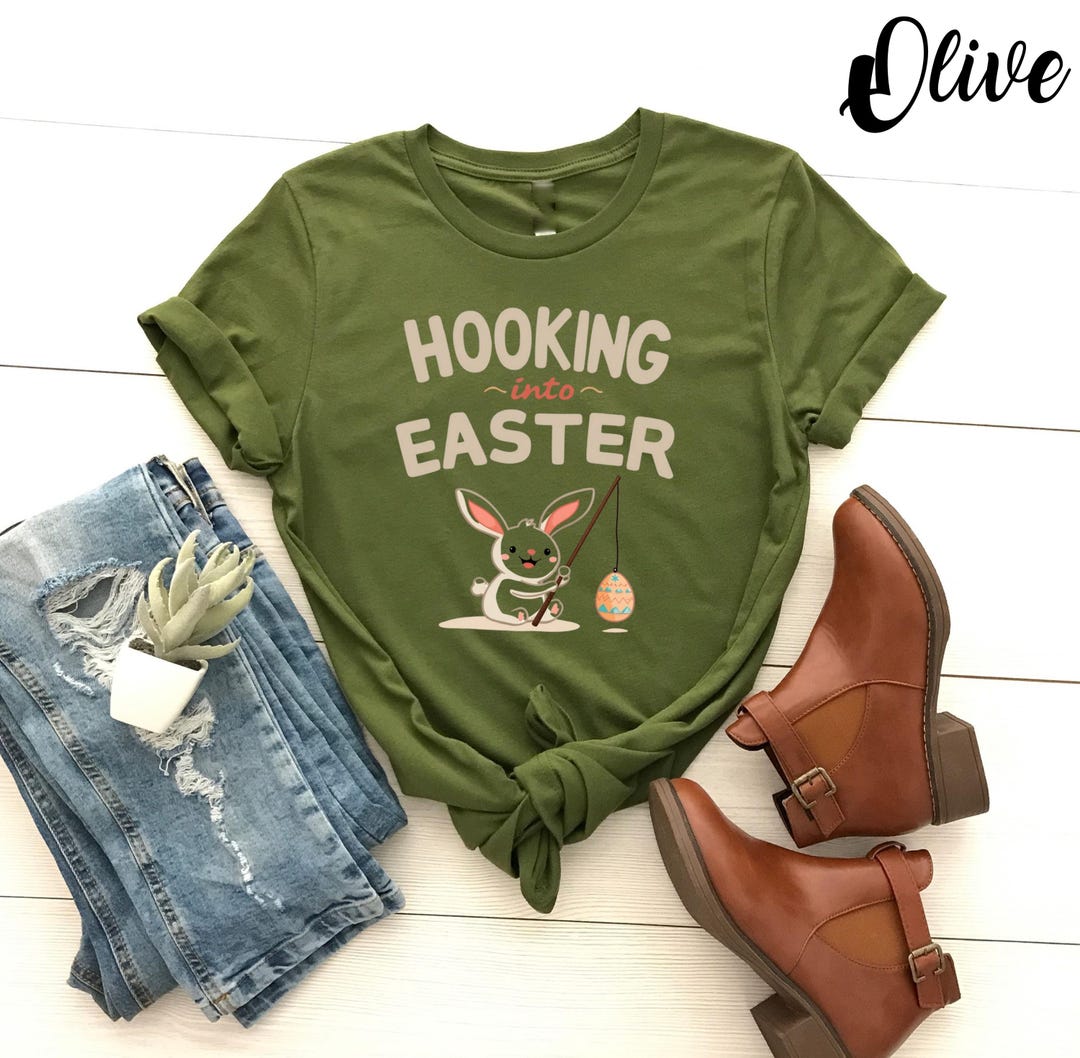 Hooking Into Easter, Cute Easter Bunny, Fishing for Eggs, Easter ...