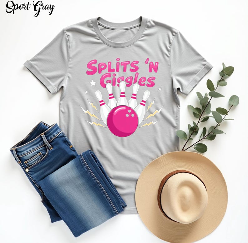 Funny Splits 'n Giggles Bowling Team T-shirt, Cute Bowler Women Tee ...