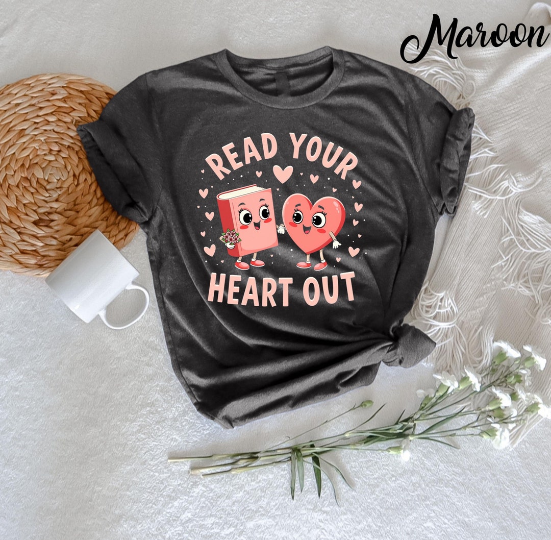 Retro Read Your Heart Out Valentine’s Day T-shirt, Teacher Book Lover ...