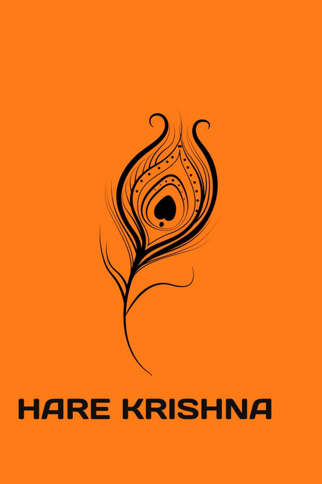 HARE KRISHNA Orange Digital Art Printbales Wall - Etsy