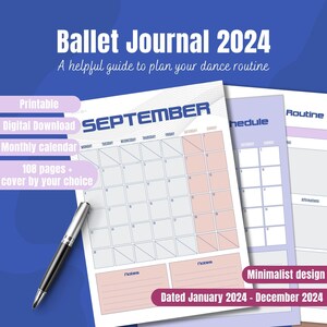 Printable Ballet Journal - Digital Ballet Planner - Ballet Gifts ...