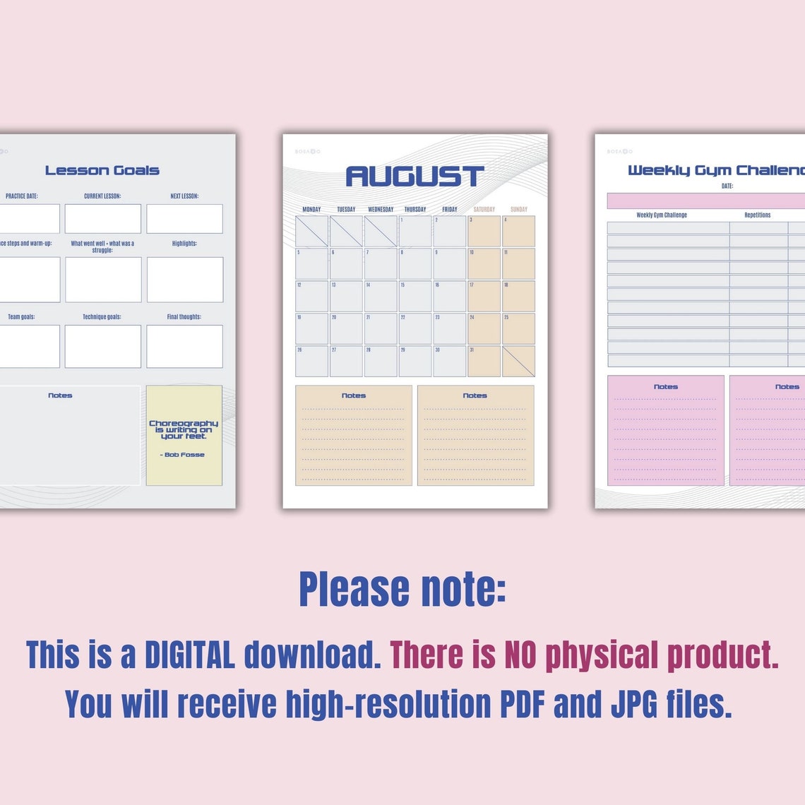 Printable Ballet Journal Digital Ballet Planner Ballet Gifts Printable ...