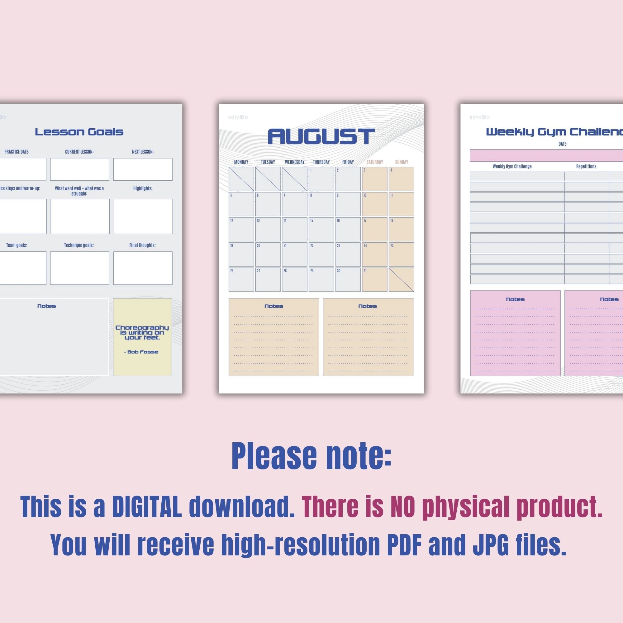 Printable Ballet Journal Digital Ballet Planner Ballet Gifts Printable ...