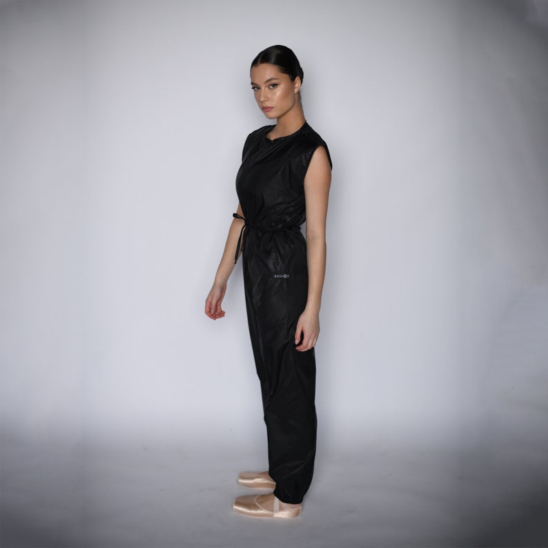 Ballet Warm-up Jumpsuit - Sports Black Romper - Warm-up Overalls ...