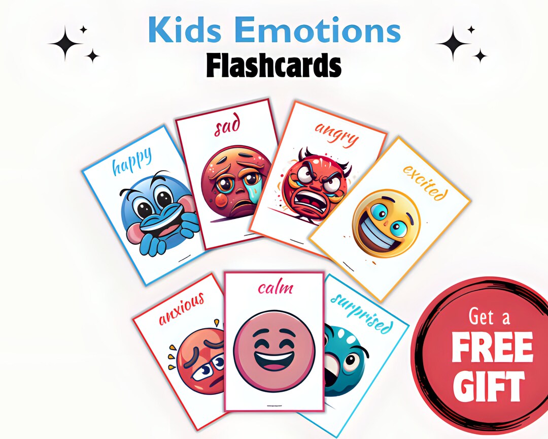 25 Emotion Flashcards Handcrafted Cards for Every Feeling - Etsy