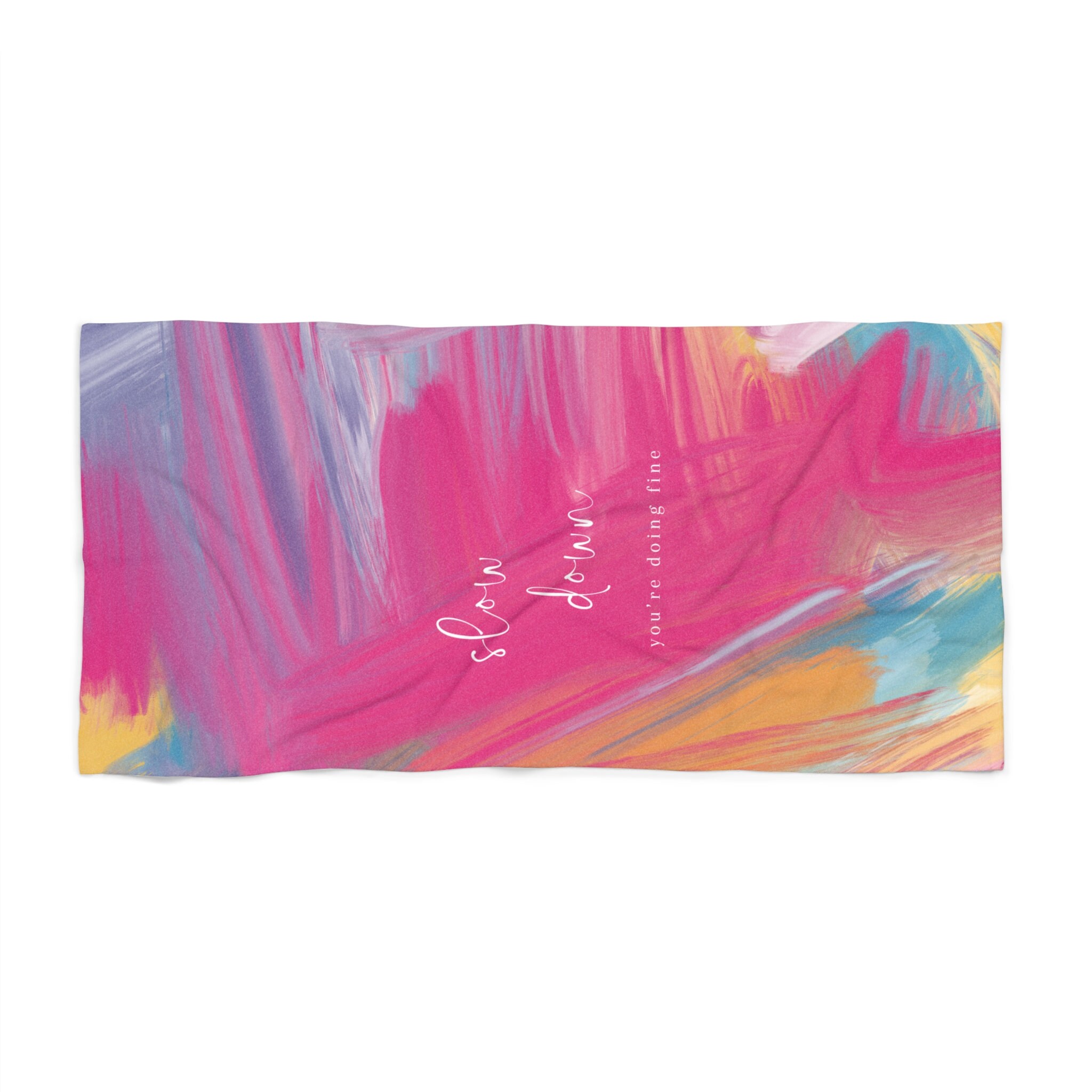 Slow Down Beach Towel Inspirational Quote Holiday Vacation - Etsy