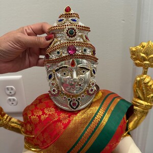 Stone Decorated Varalakshmi Face Idol for Pooja - Etsy