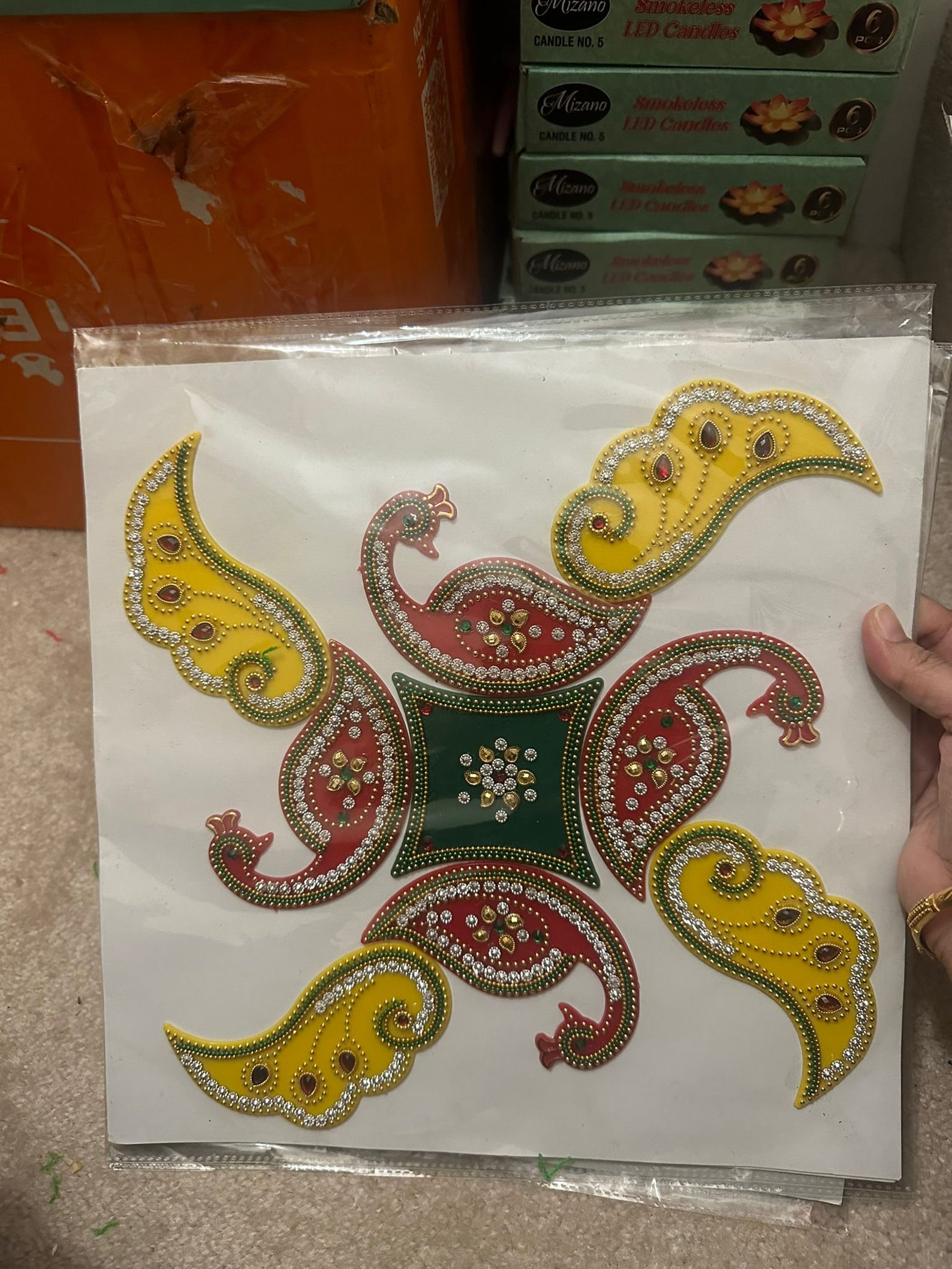 Acrylic 7-piece Dual Tone Rangoli, Reusable Rangoli Set Rangoli ...