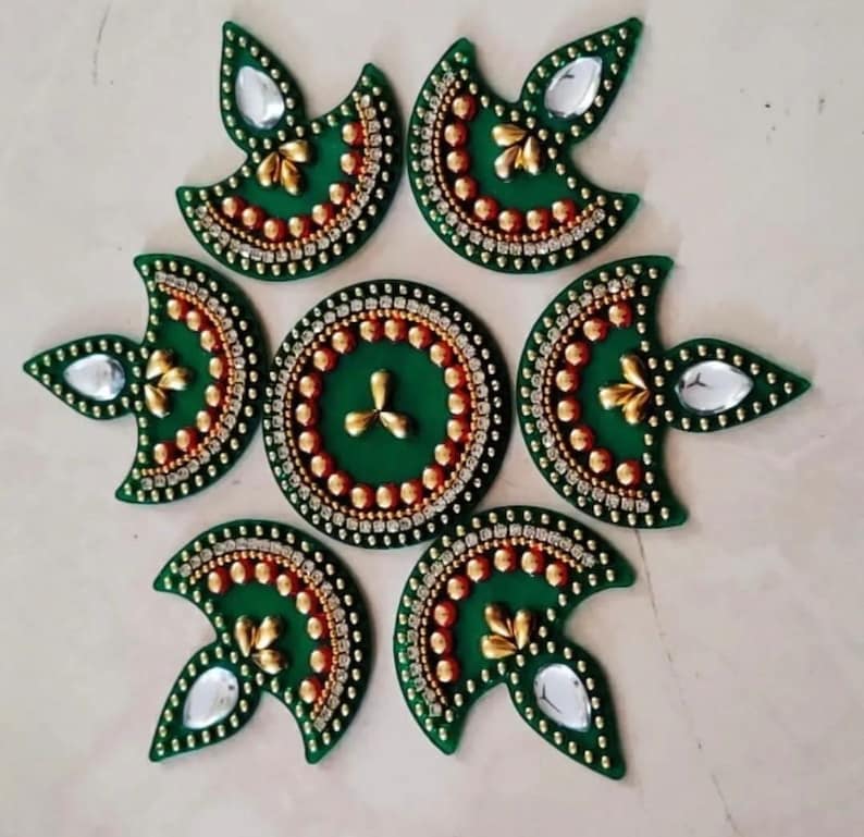 Acrylic 7-piece Dual Tone Rangoli Reusable Rangoli Set - Etsy