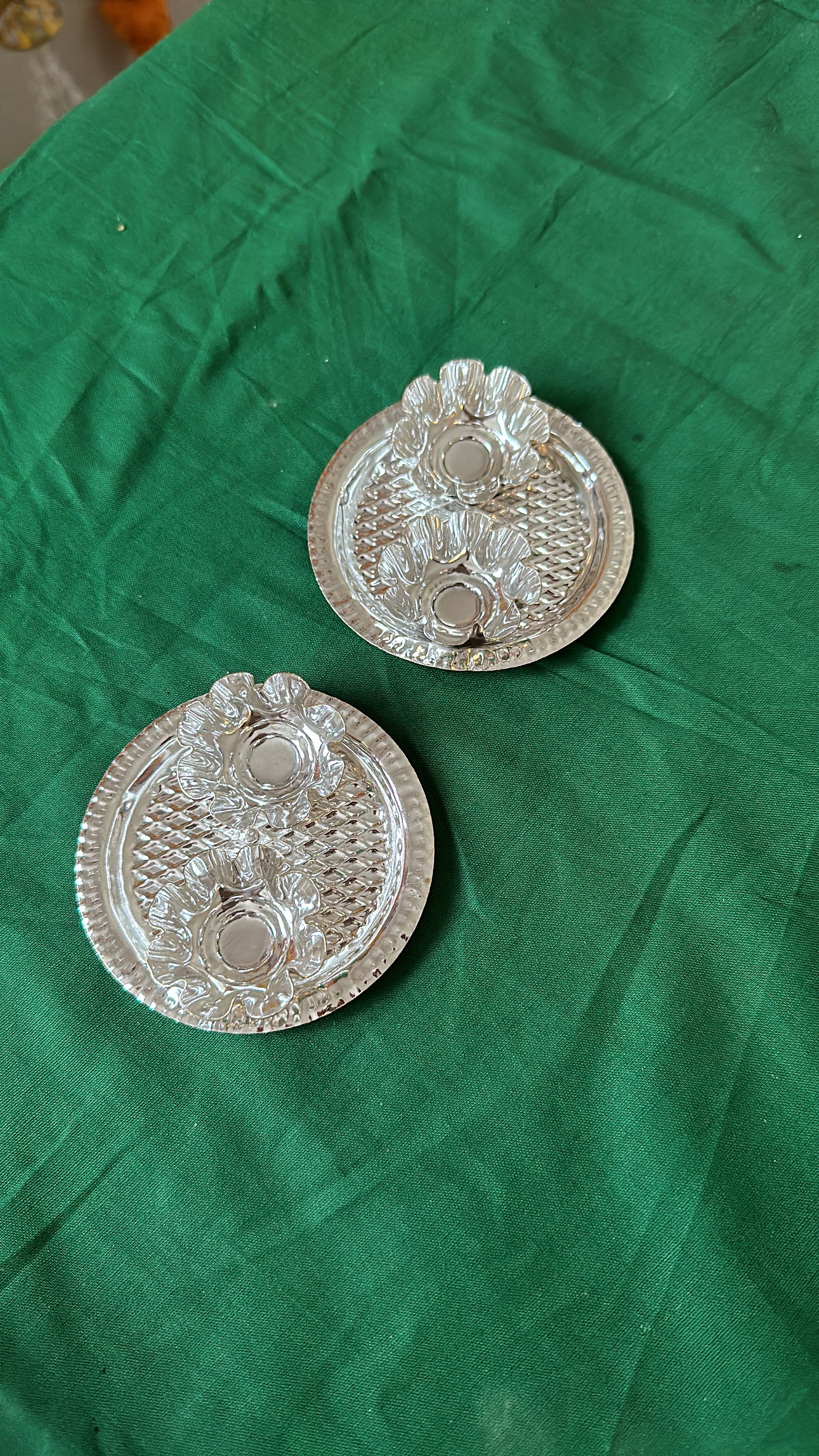 German Silver Items , Indian Pooja Items , Indian Collection : Haldi ...