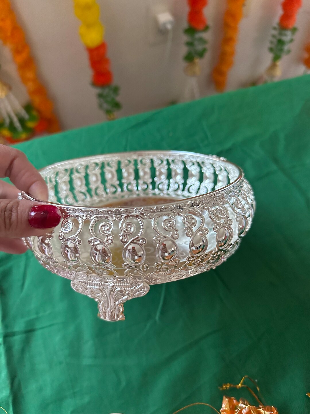 German Silver Items , Indian Pooja Items , Indian Collection : Haldi ...
