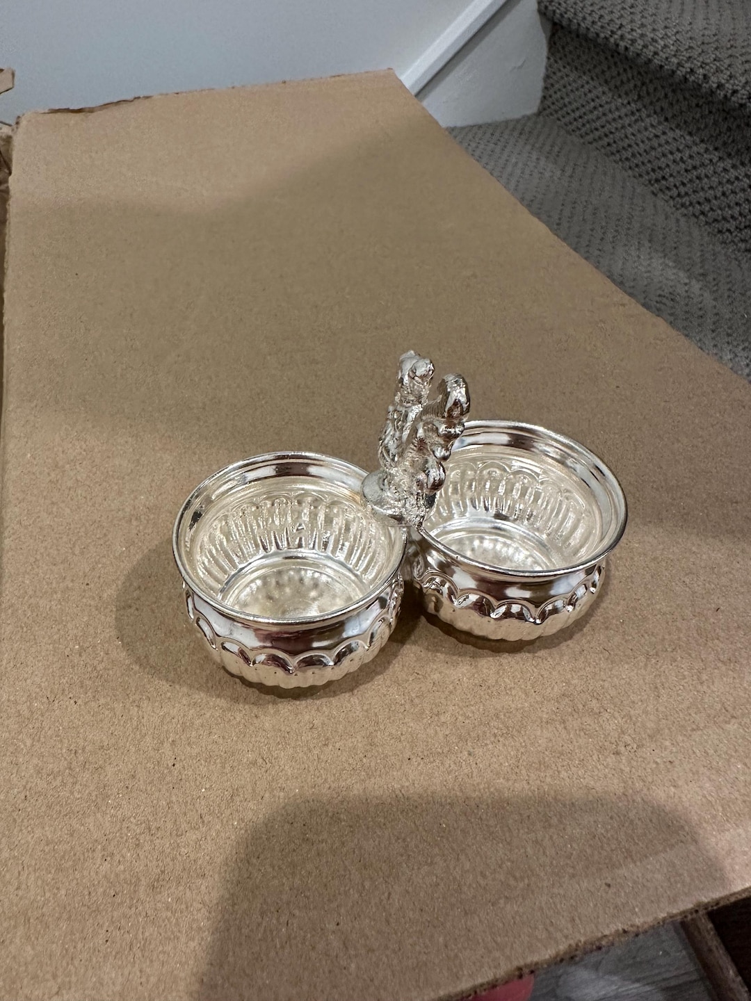 German Silver Bowls for Pooja / Prasadam Bowls With Elephant Legs: Gift ...