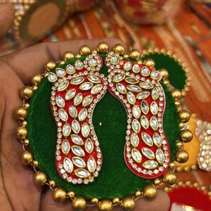 Kundan Laxmi Feet, Diwali Decor, Laxmi Pagh, Laxmi Charan, Pooja Favor ...