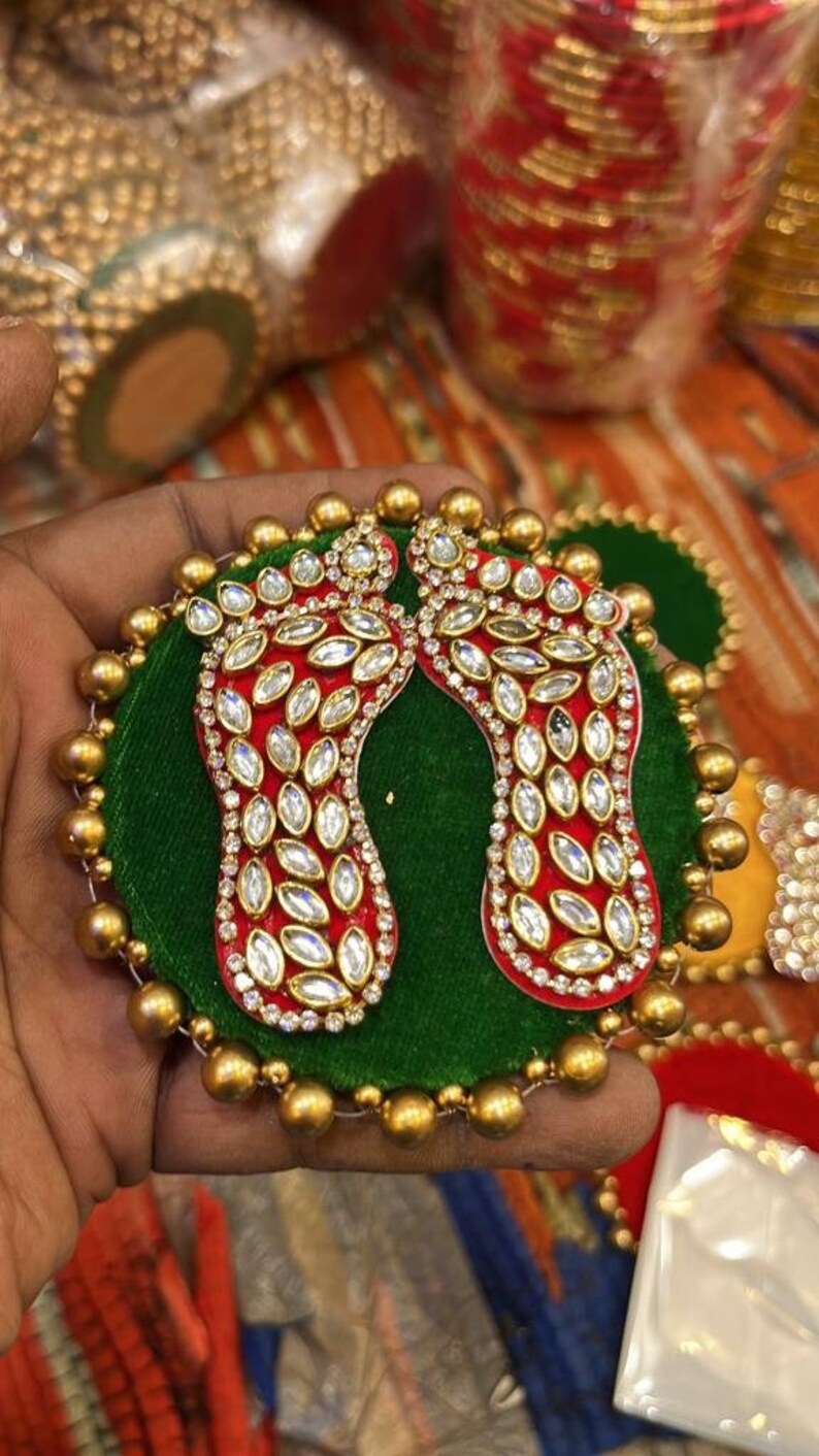 Kundan Laxmi Feet, Diwali Decor, Laxmi Pagh, Laxmi Charan, Pooja Favor ...